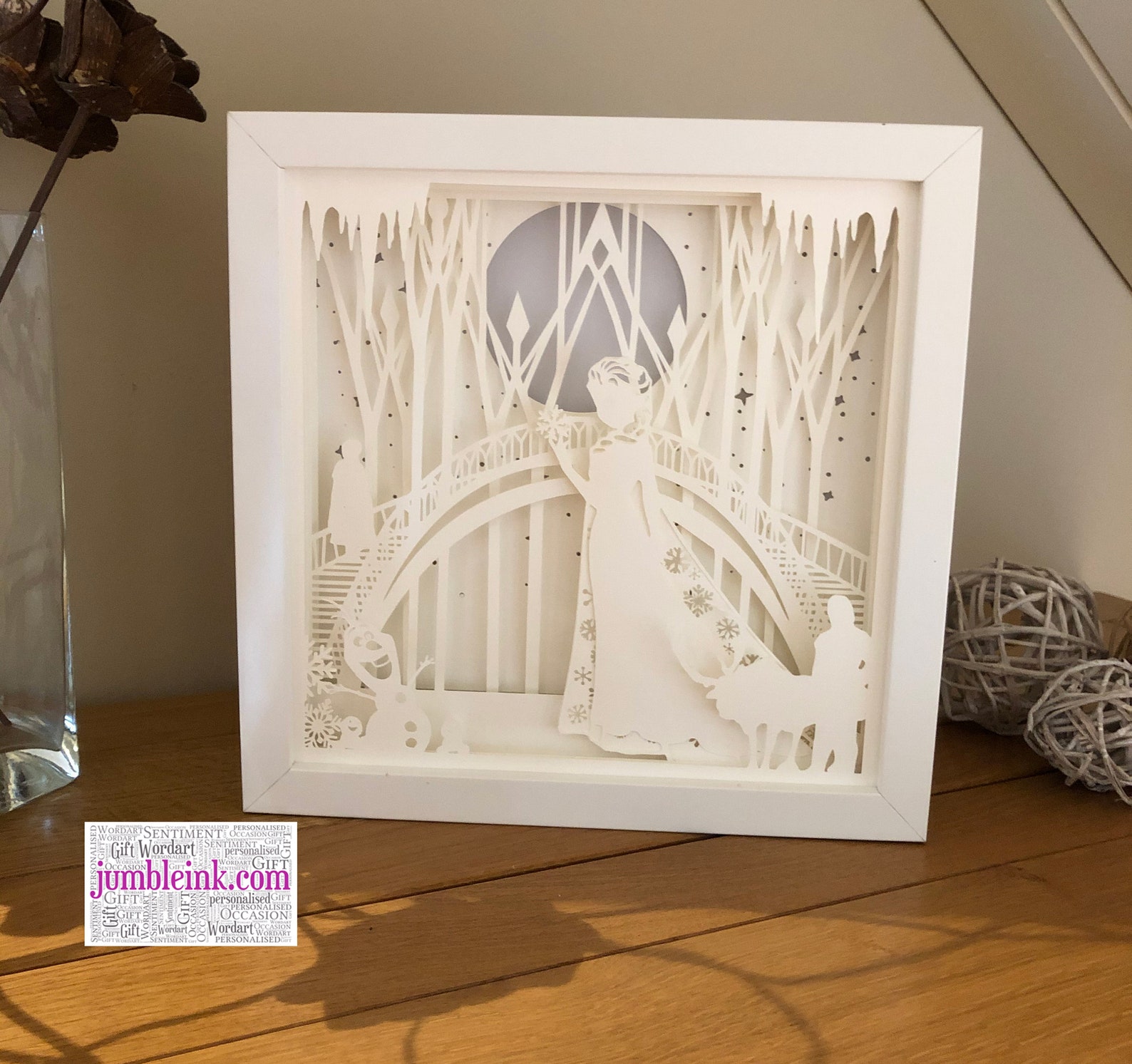 Frozen Elsa & Anna Paper Cut Light Box Template Shadow Box | Etsy