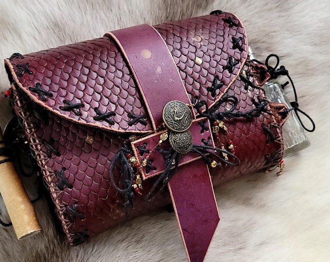 Red Dragon Scale Adventure Pouch | Etsy