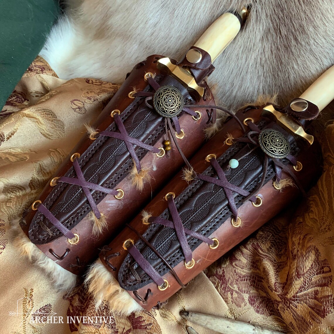 Dagger Bracer Set default Brown | Etsy