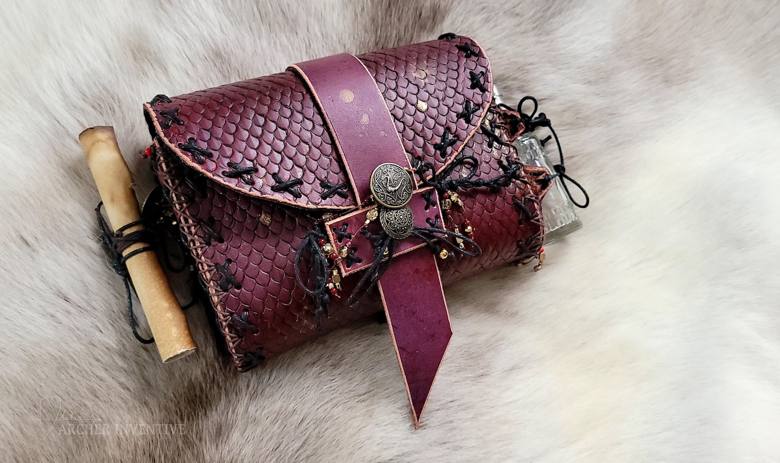 Red Dragon Scale Adventure Pouch - Etsy