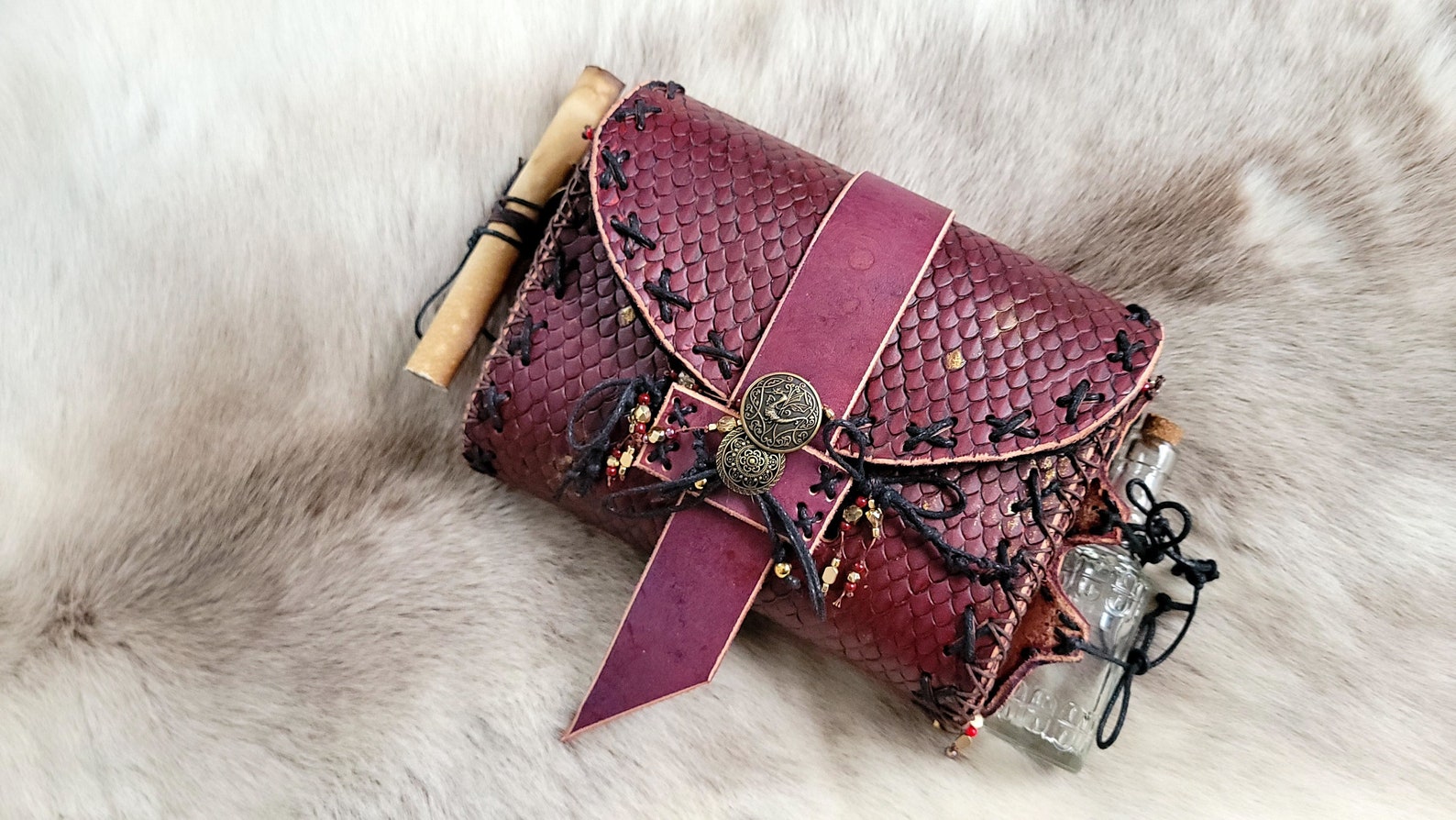 Red Dragon Scale Adventure Pouch - Etsy