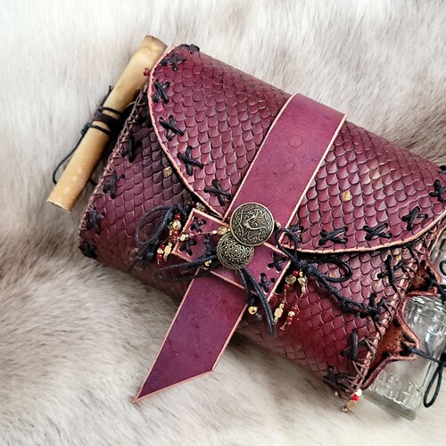 Red Dragon Scale Adventure Pouch - Etsy
