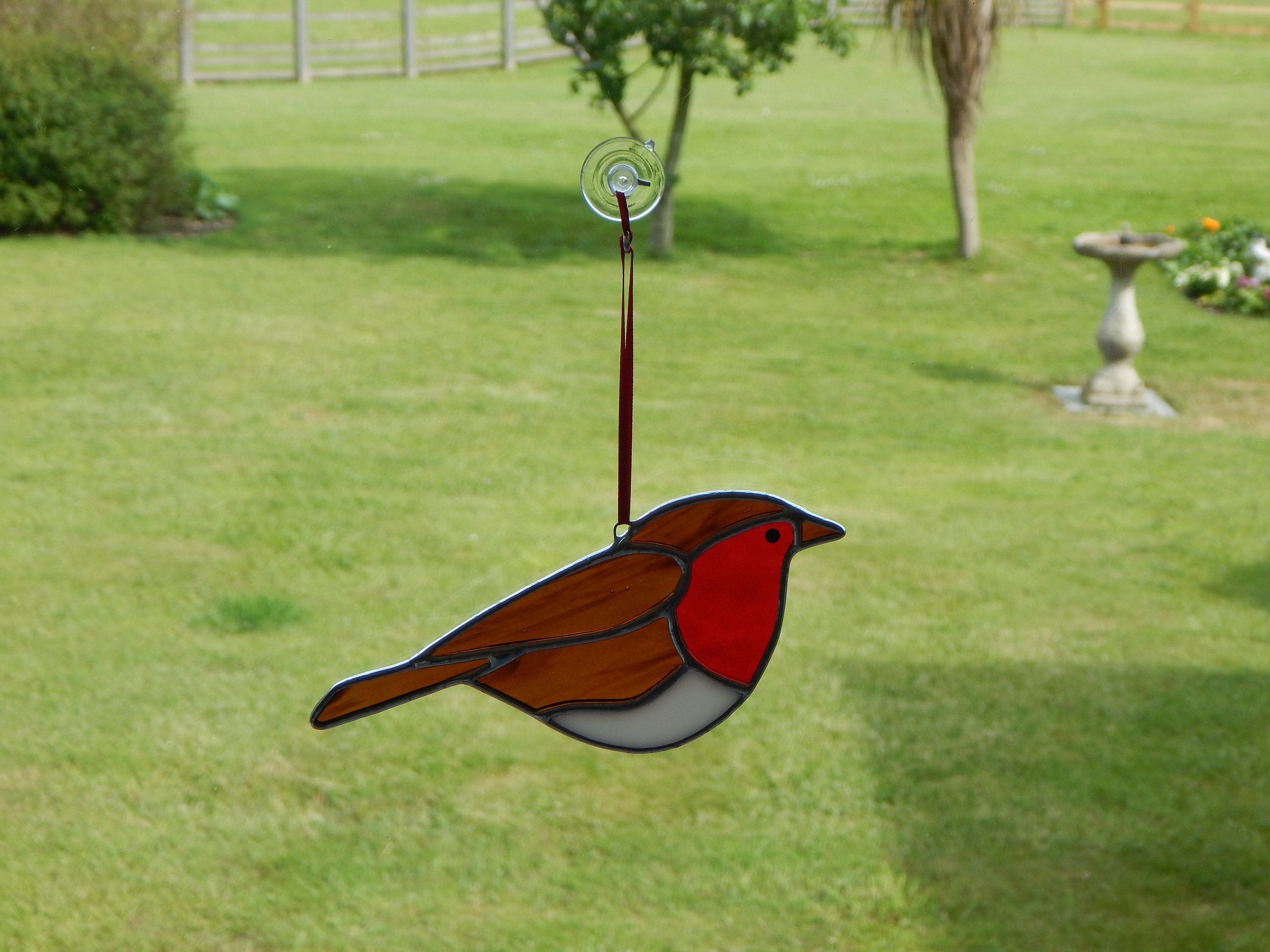 Stained Glass Suncatcher/window Hanger Robin British Birds - Etsy