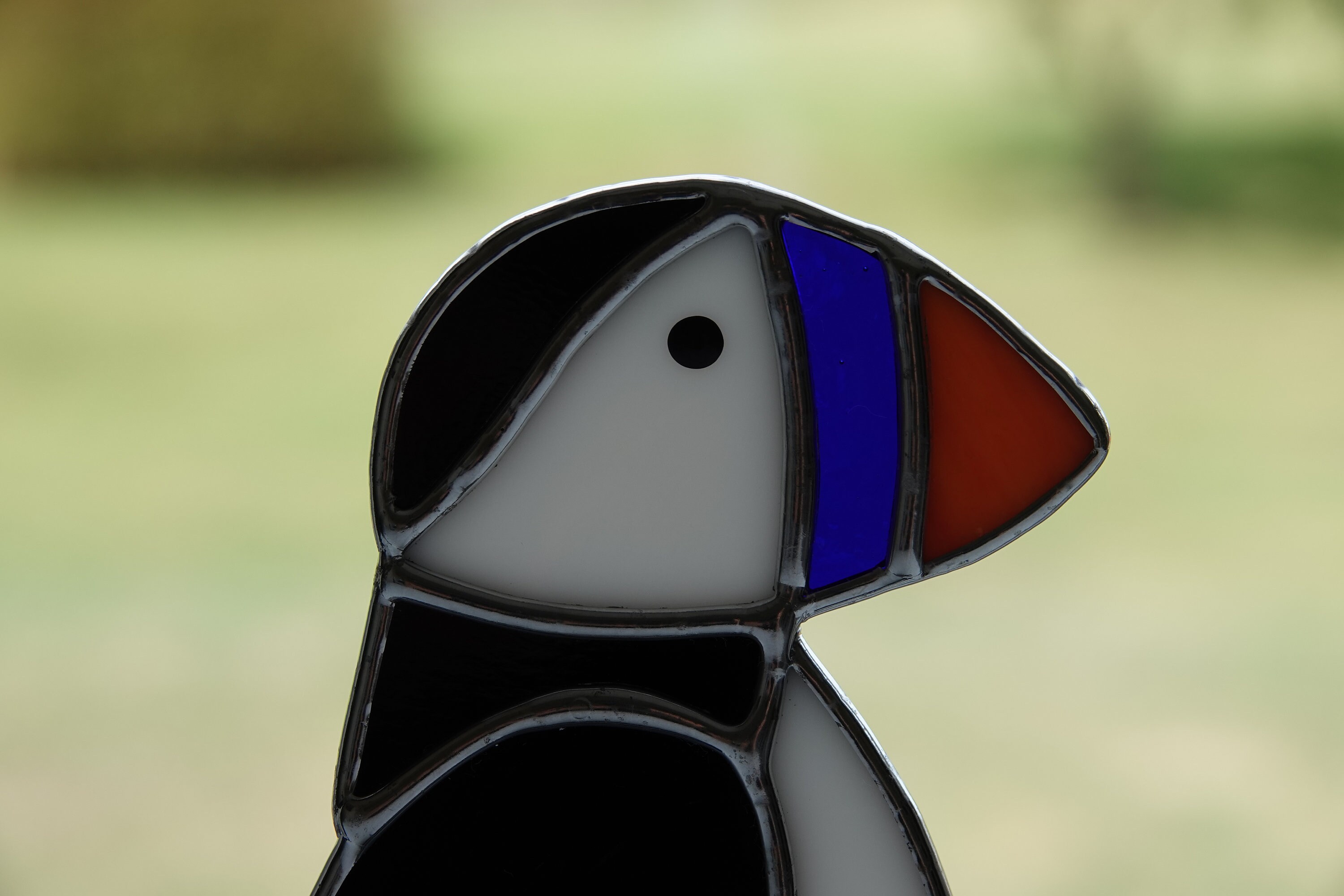 Freestanding Handmade Stained Glass Puffin on Rock British - Etsy