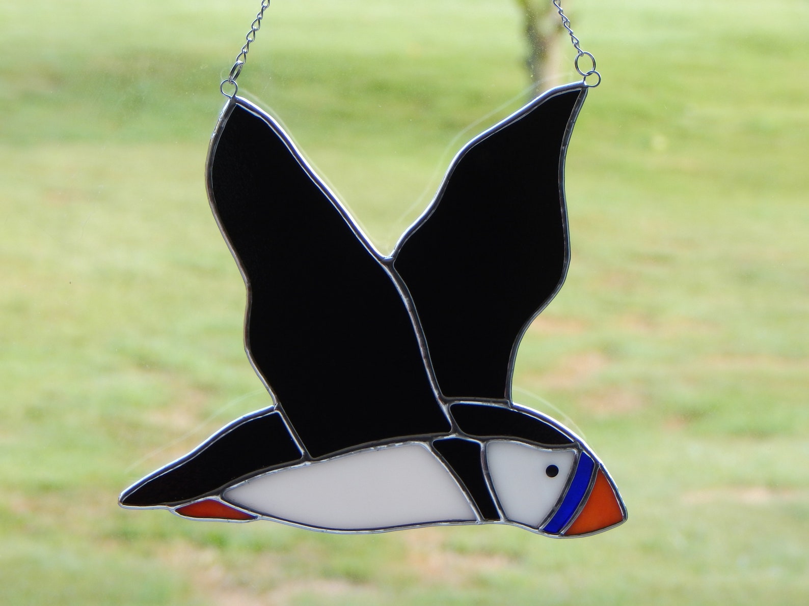 Handcrafted Stained Glass Flying Puffin British Birds - Etsy