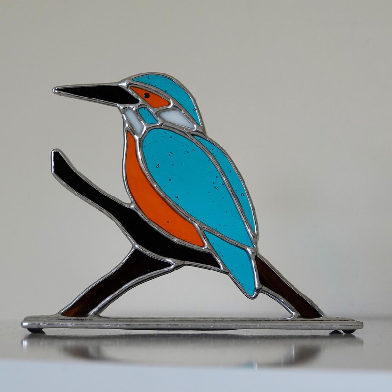 Kingfisher Stained Glass - Etsy