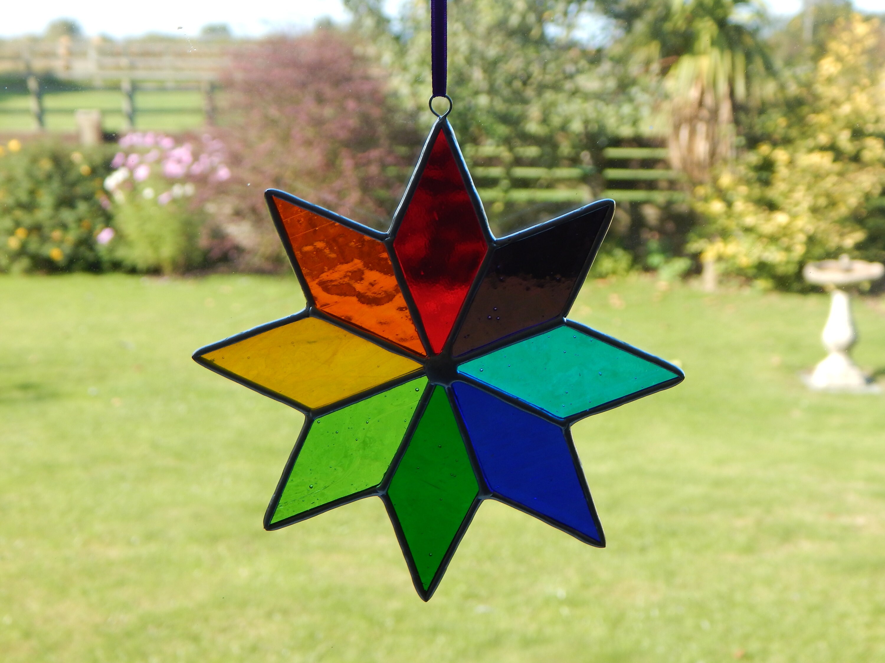 Handcrafted Medium Stained Glass Rainbow Multi-Coloured Star | Etsy