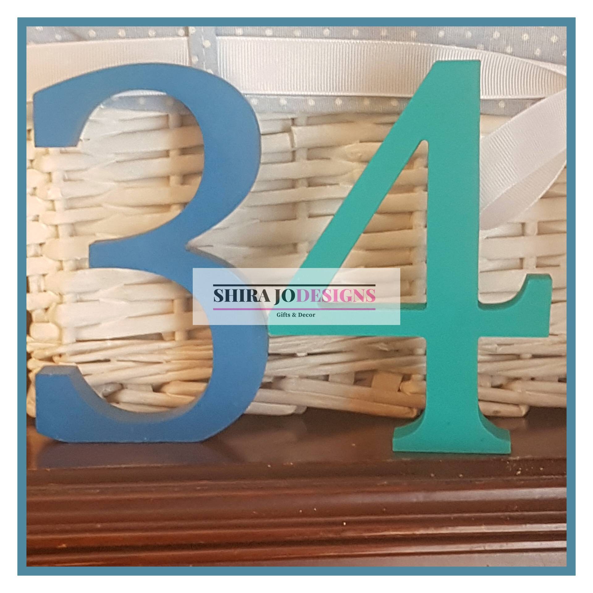 Freestanding Wooden Numbers Standing Numbers 3 Numbers - Etsy UK