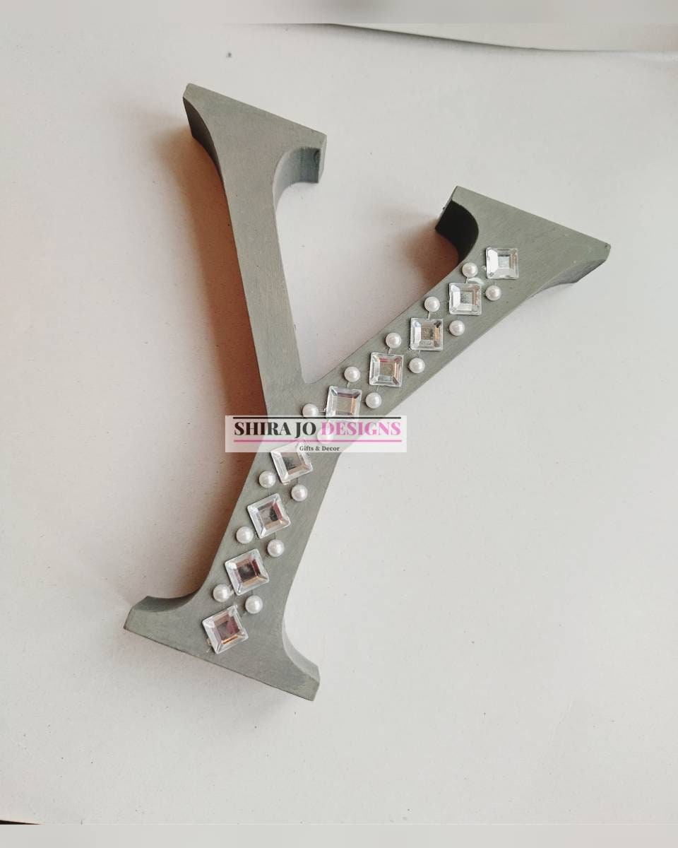 Large Wooden Letter Sparkly Sign Embellished Letter Wooden - Etsy