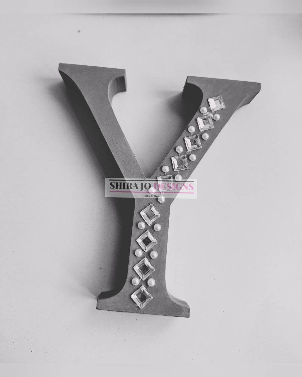 Large Wooden Letter Sparkly Sign Embellished Letter Wooden - Etsy