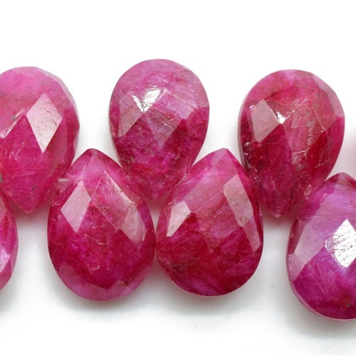Natural Ruby Teardrop 7x10mm Briolettesruby Drilled - Etsy