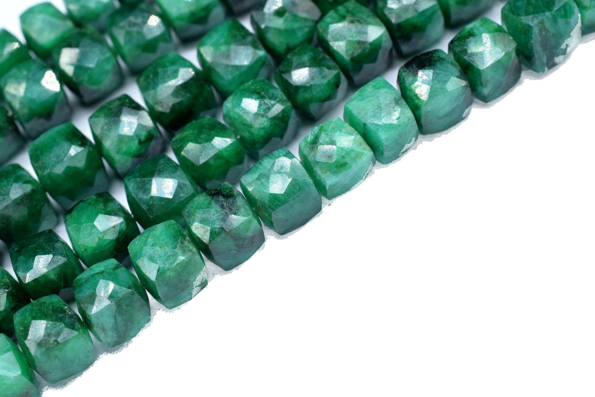 Natural Emerald 10mm Faceted Cube Beads3d Box Strand10mm - Etsy UK