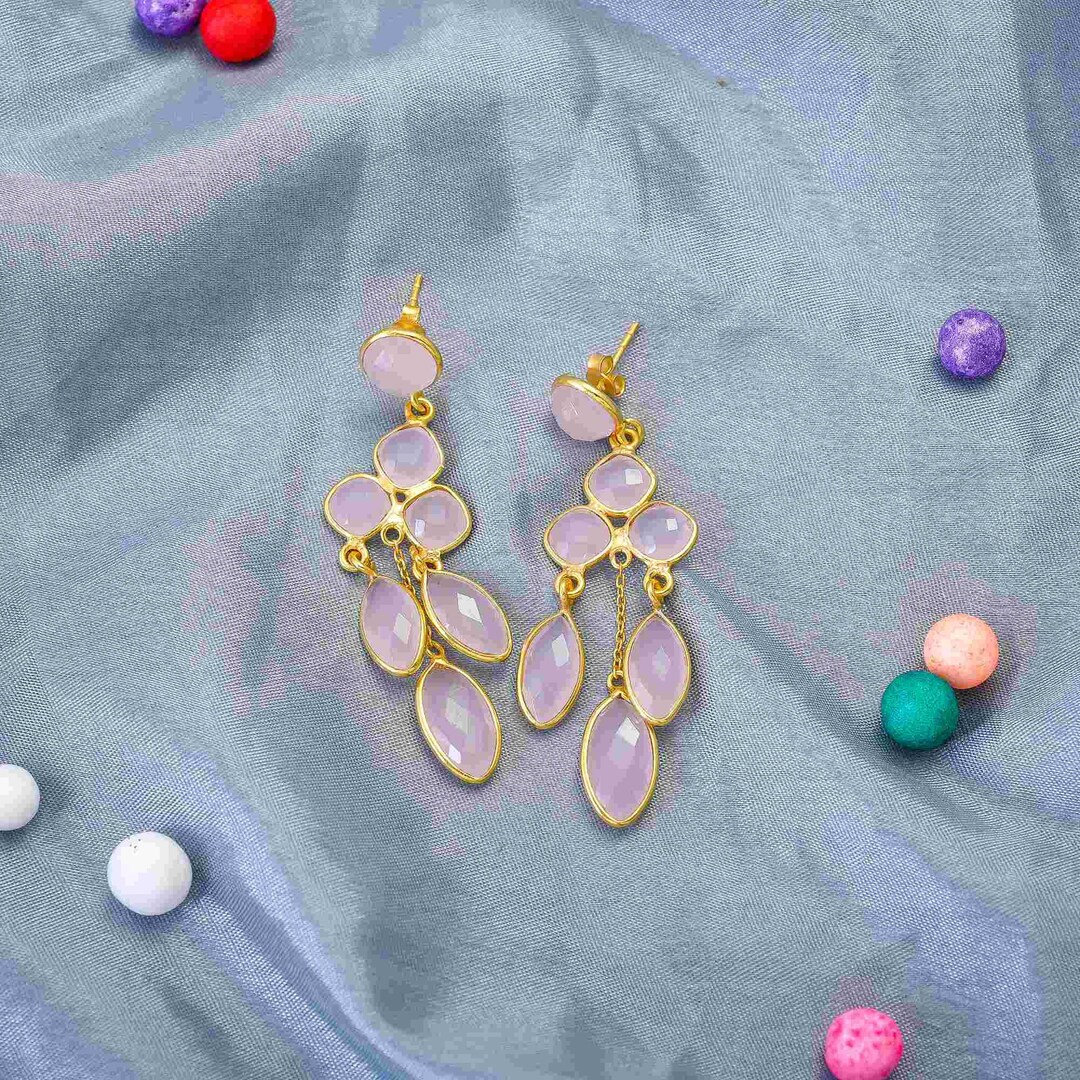 Rosenquarz Ohrring, Rosa Quarz Schmuck, Brautschmuck, Januar ...