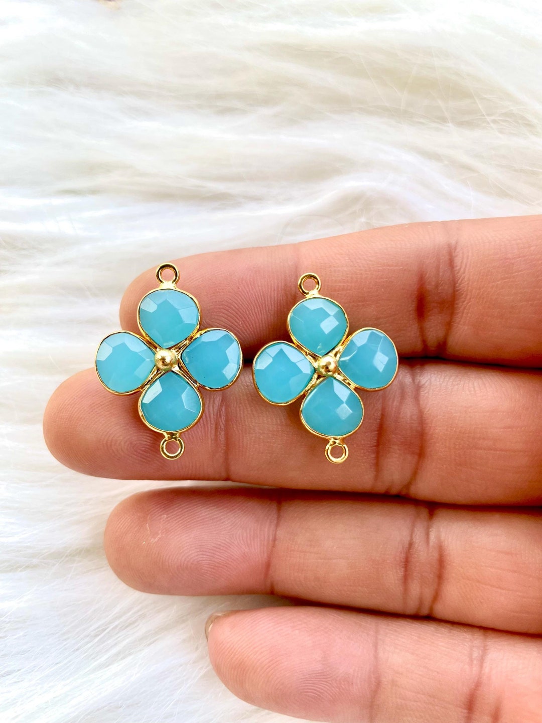 Peru Chalcedony Charms Pendant/gold Plated Jewelry/heart Shape Pendant ...