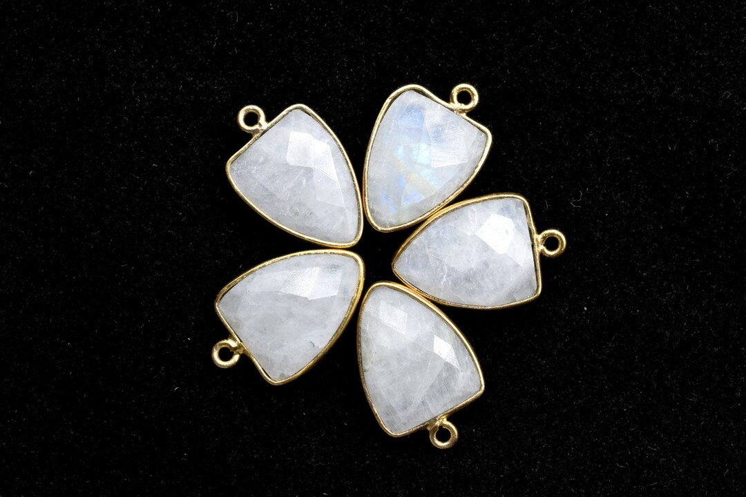 Moonstone 12x15mm Triangle Shape Single Loop Charms,rainbow Moonstone ...