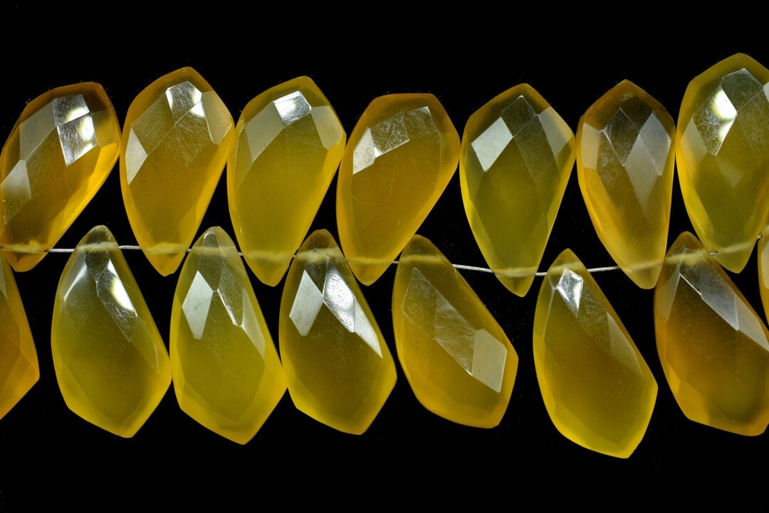 Yellow Chalcedony 10x20mm Horn Shape Faceted Beads,yellow Chalcedony ...