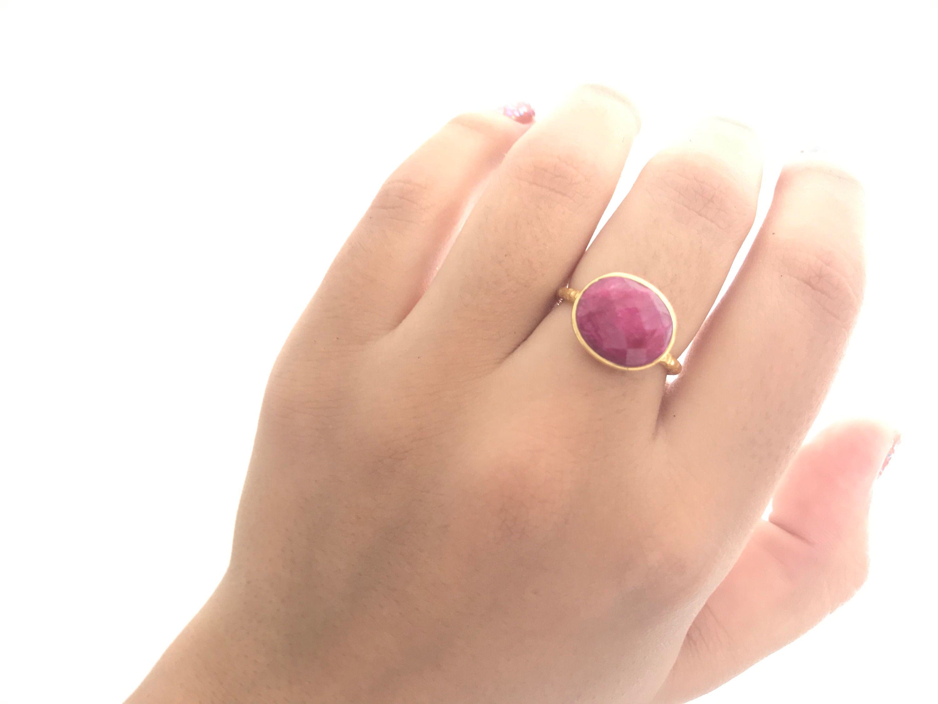 Anillo de rubí rojo anillo de plata 925 anillo de rubí | Etsy