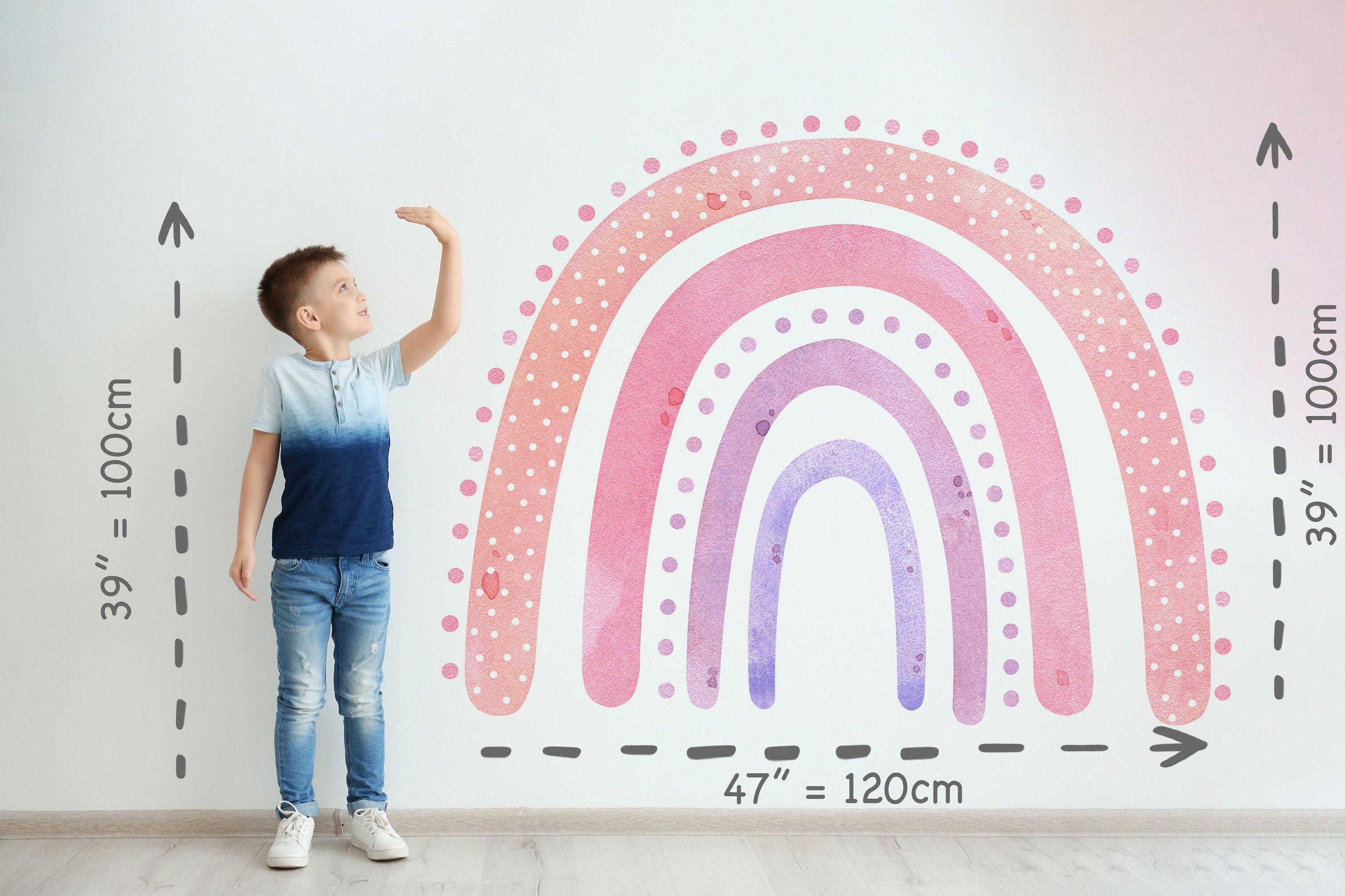 Boho Rainbow Wall Stickers Wall Decor Boho Watercolor | Etsy