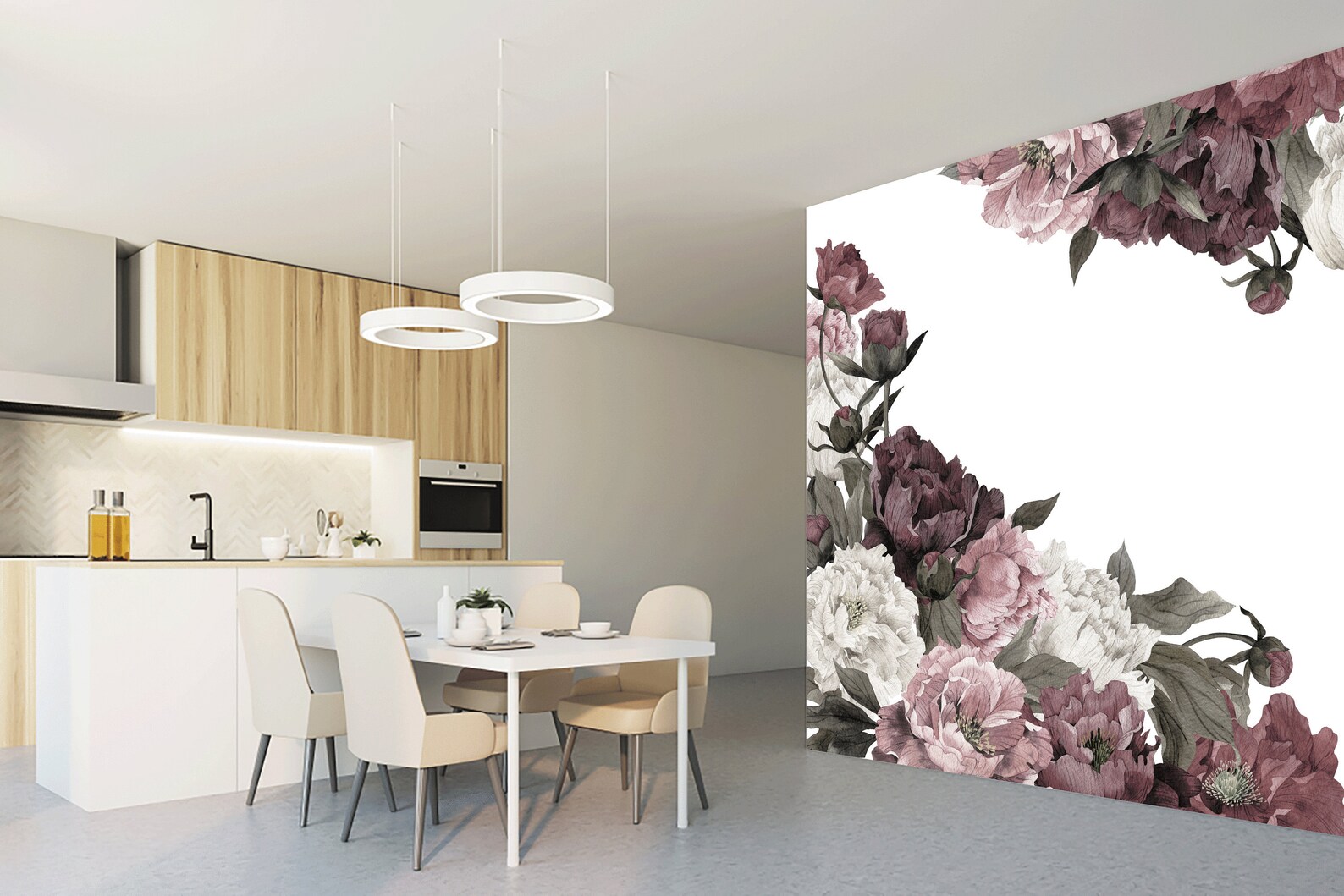 Vintage Peonies Wall Mural Removable Wallpaper Peony | Etsy