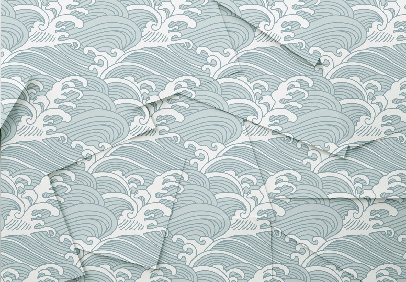 Traditional Chinese Wave Wall Mural , Removable Wallpaper, Self ...