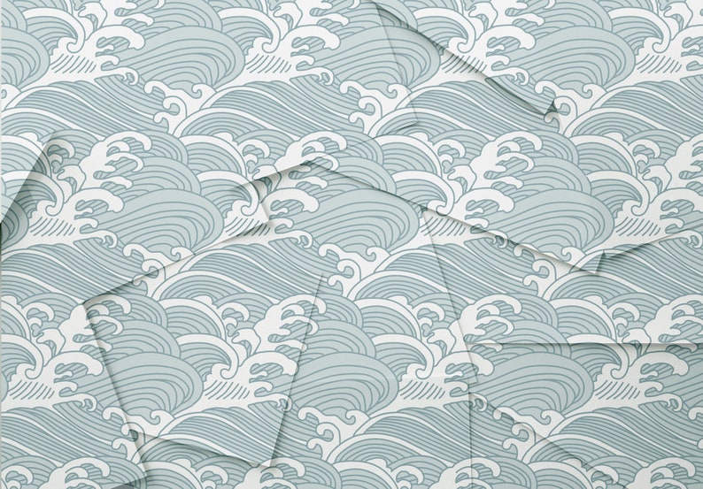 Traditional Chinese Wave Wall Mural Removable Wallpaper - Etsy