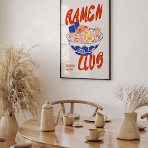 Ramen Club Poster, Retro Japanese Noodle Art (kitchen Wall Decor) - Etsy