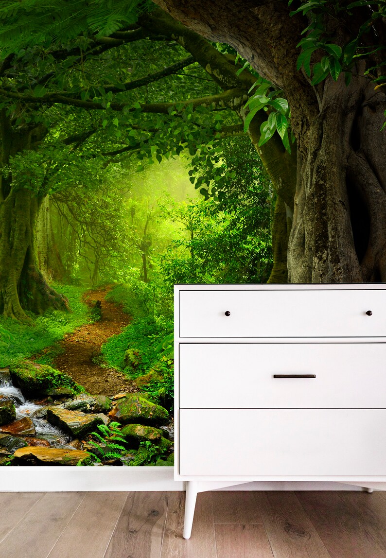Fantasy Enchanted Magical Forest - Large Wall Mural, Self-adhesive ...