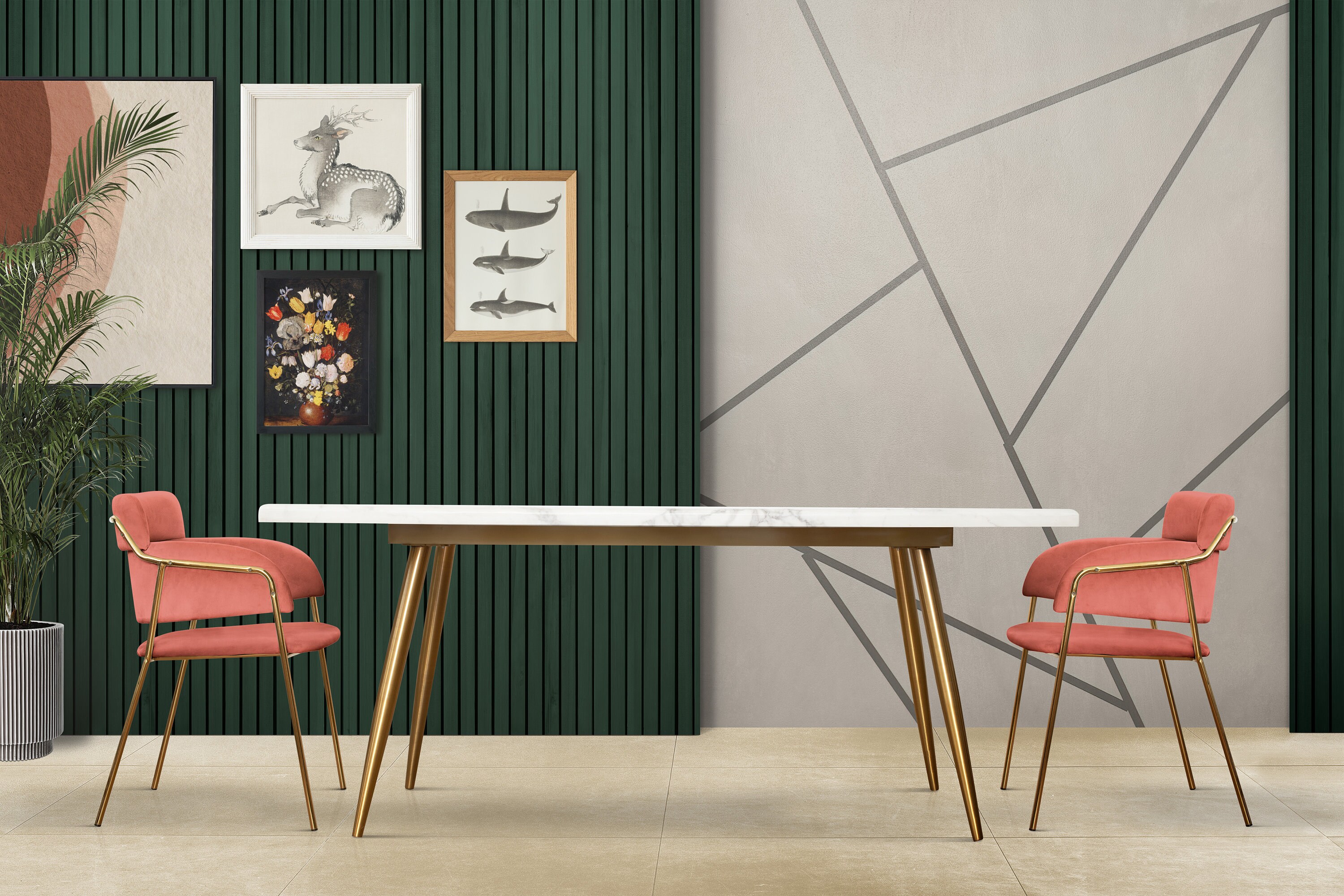 Gold Silver Wall Decal Geometric Line Wall Sticker Peel and - Etsy