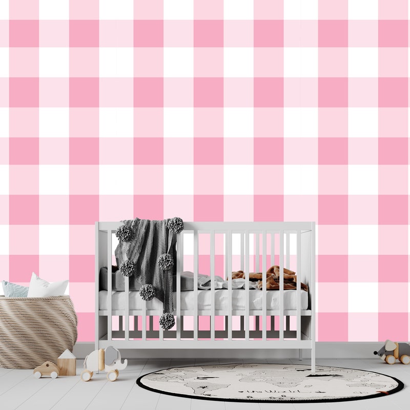 Pink Checkered Wallpaper - Etsy