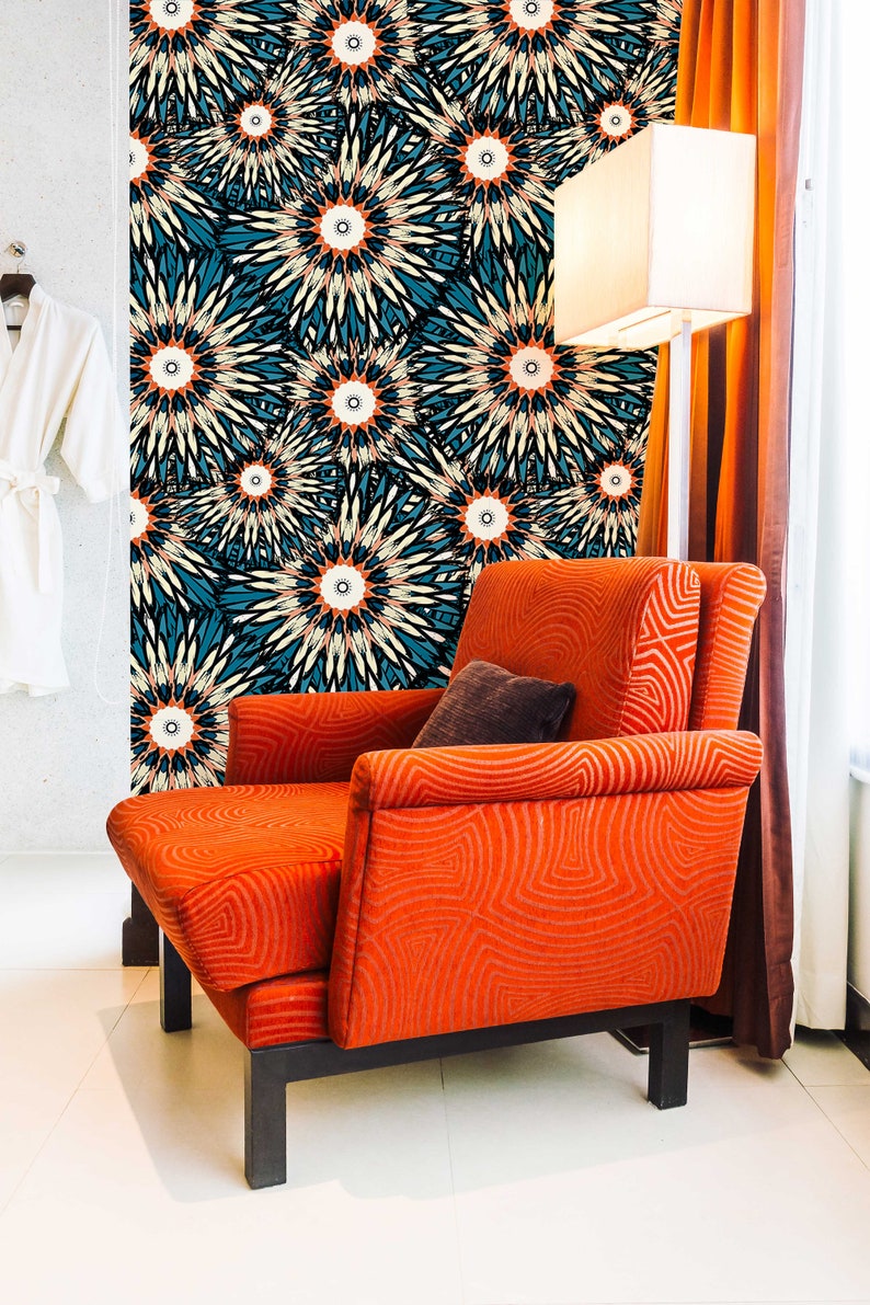 Removable Wallpaper: Colorful Mandala Pattern - Peel and Stick - Etsy UK