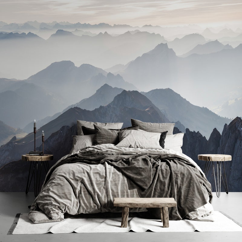 Mountain Mural Wallpaper - Etsy