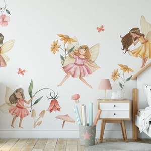 Fairy Nursery Wall Decals, Watercolor Art (peel and Stick, Removable ...