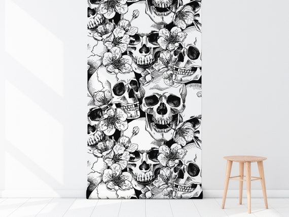 Witte Schedels Behang
