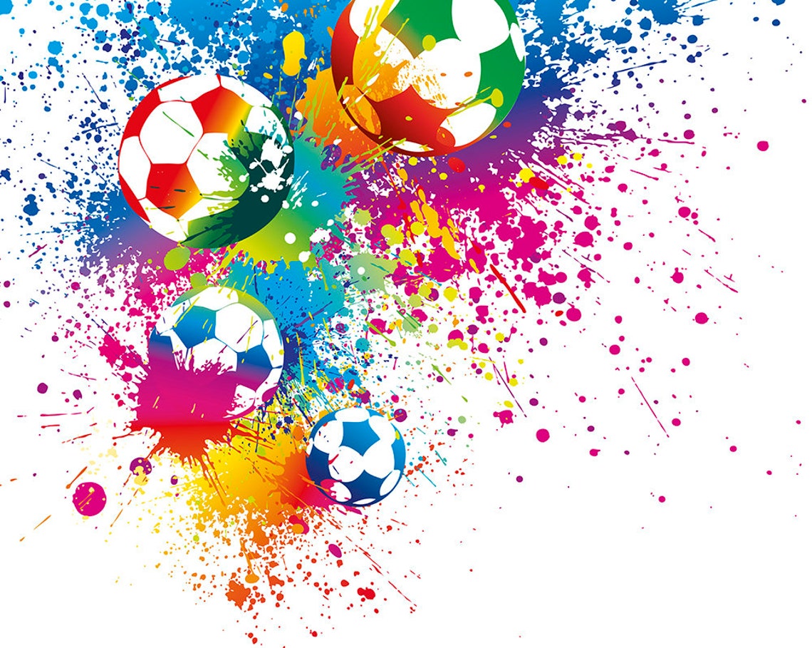 Football Splash Wall Mural Peel and Stick Wallpaper Self - Etsy UK