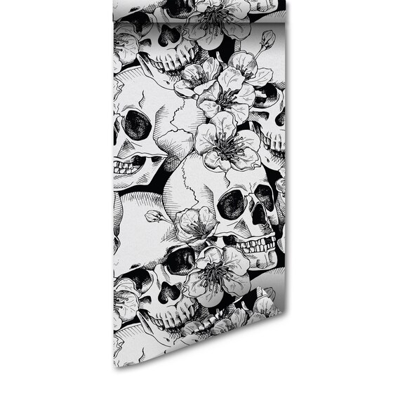 Witte Schedels Behang