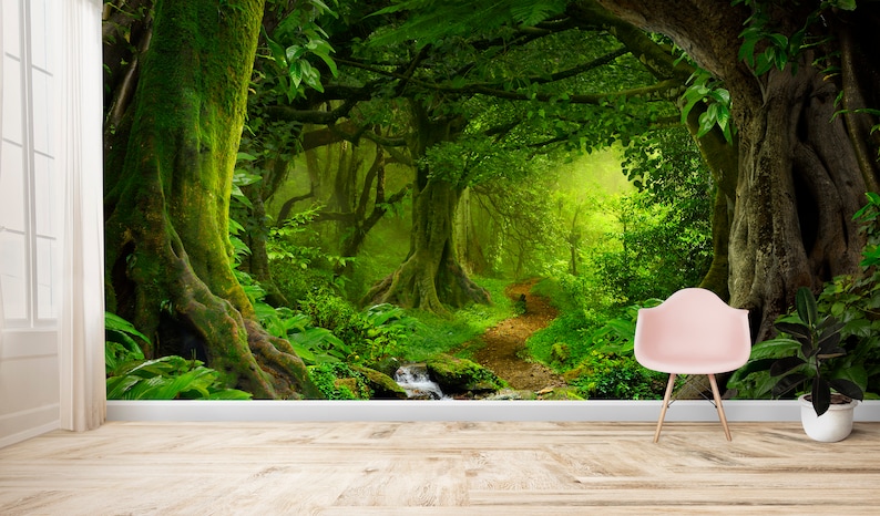 Fantasy Enchanted Magical Forest - Large Wall Mural, Self-adhesive ...