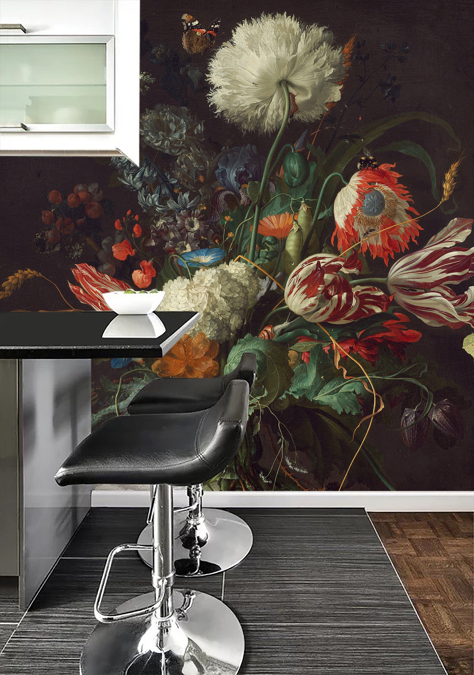 Vase of Flowers by De Heem Wallpaper Dark Floral Peel and - Etsy