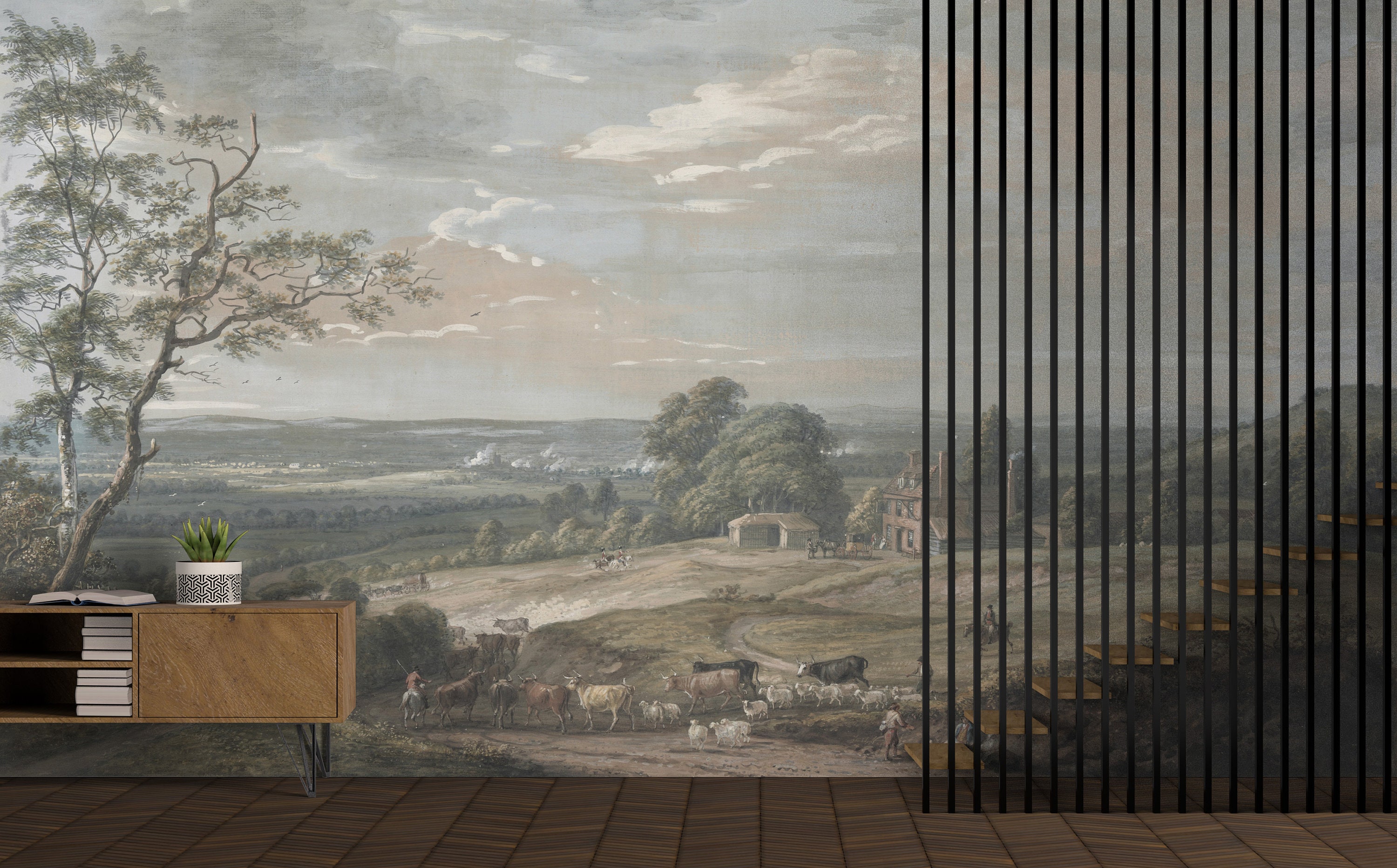 Rural Painting Wall Mural Removable or Traditional Wallpaper - Etsy