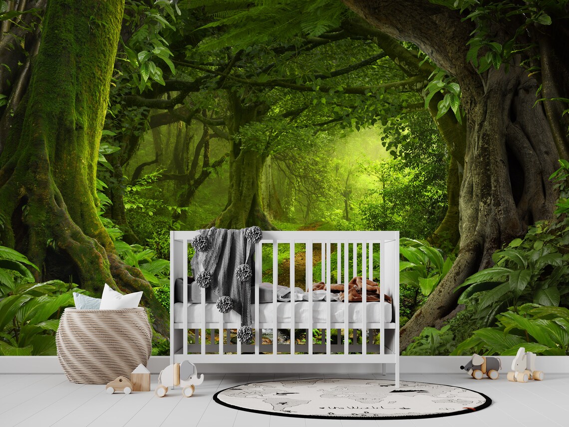 Fantasy Enchanted Magical Forest - Large Wall Mural, Self-adhesive ...