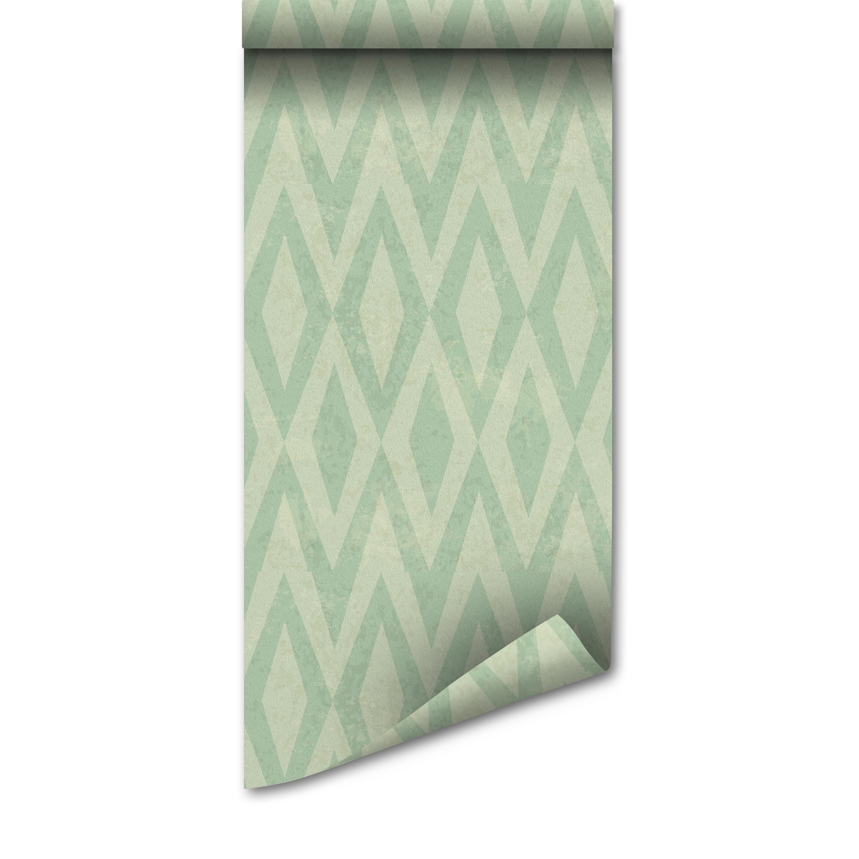 Grunge Rhombus Wall Mural Green Geometric Art - Etsy