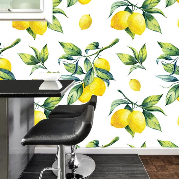 Lemon Wallpaper - Etsy