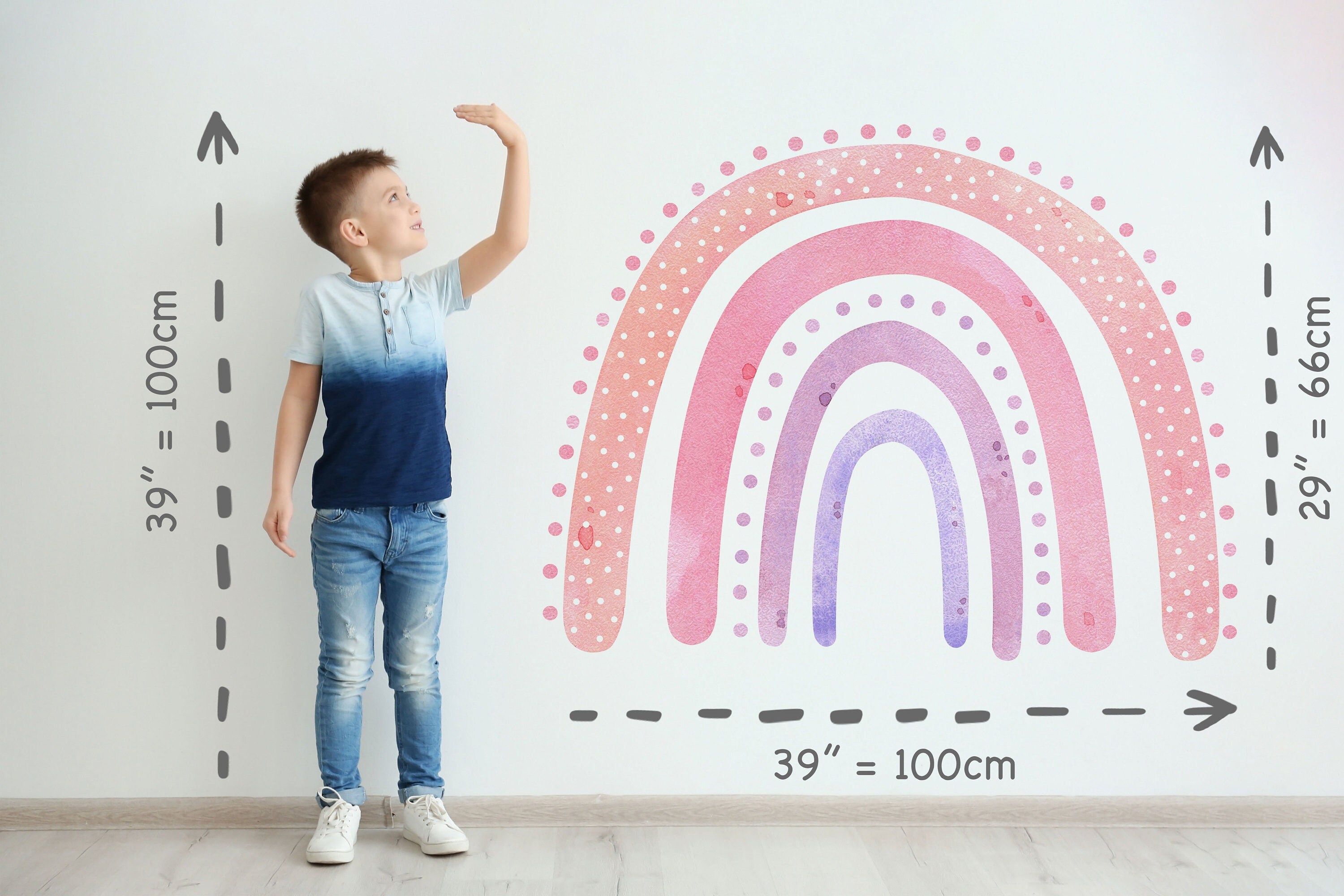 Boho Rainbow Wall Stickers Wall Decor Boho Watercolor | Etsy