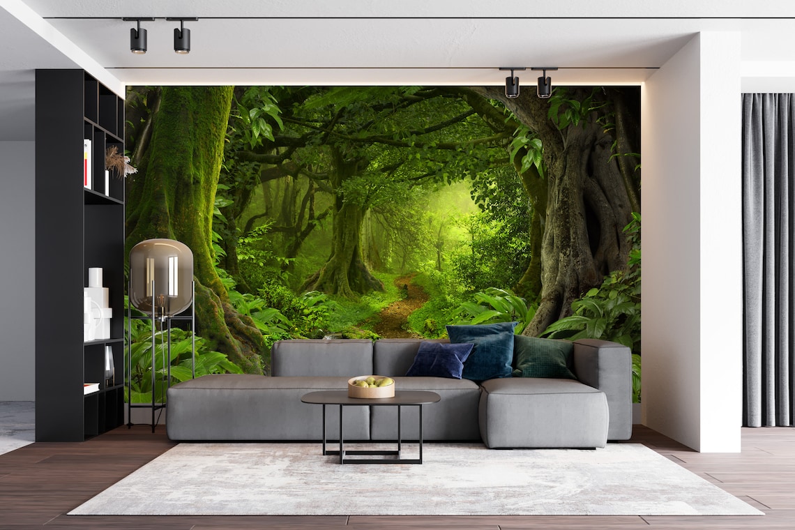 Fantasy Enchanted Magical Forest - Large Wall Mural, Self-adhesive ...