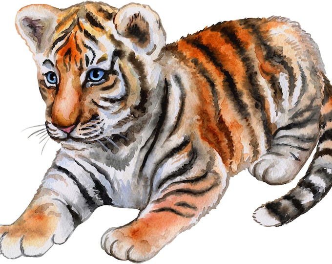 Big Wall Sticker Set for Kids, Tiger Cub - Etsy UK