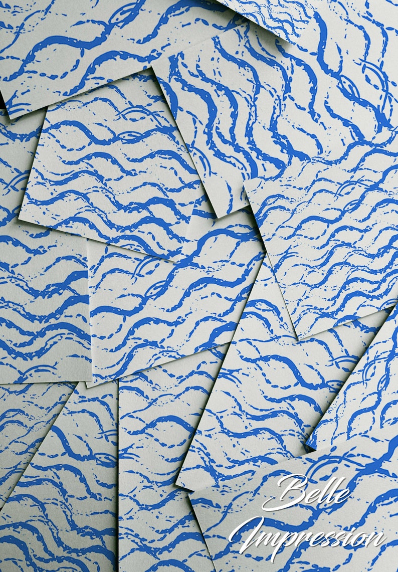 Sharp Blue Waves Removable Wallpaper Pattern 405 - Etsy