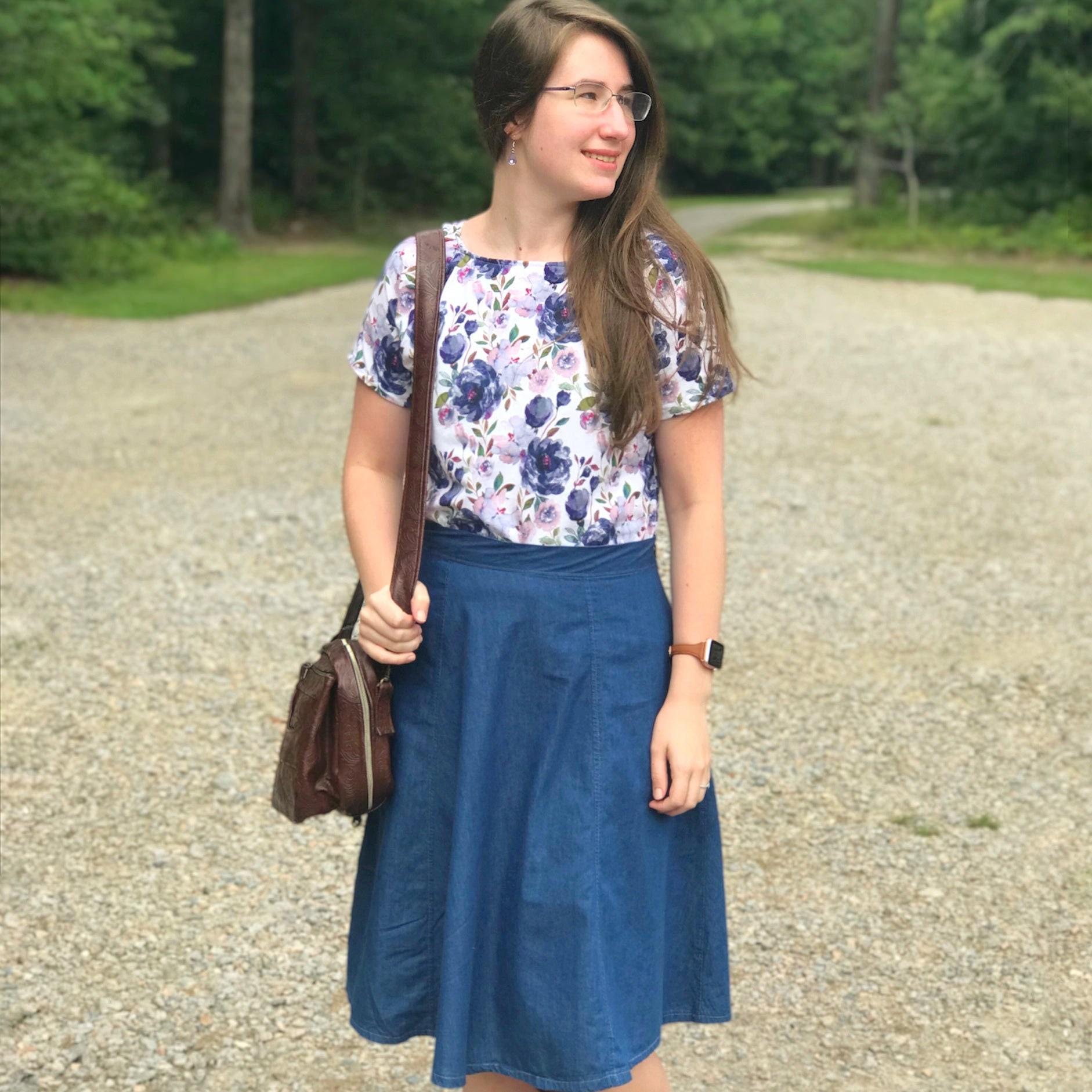 Modest Midi Length Denim Skirt for Women, Custom Aline Denim Skirt Sewn ...