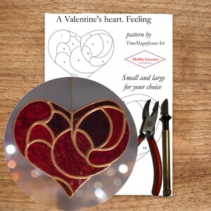 DIY Stained Glass Suncatcher Pattern - Valentine's Day Heart . Feelings ...