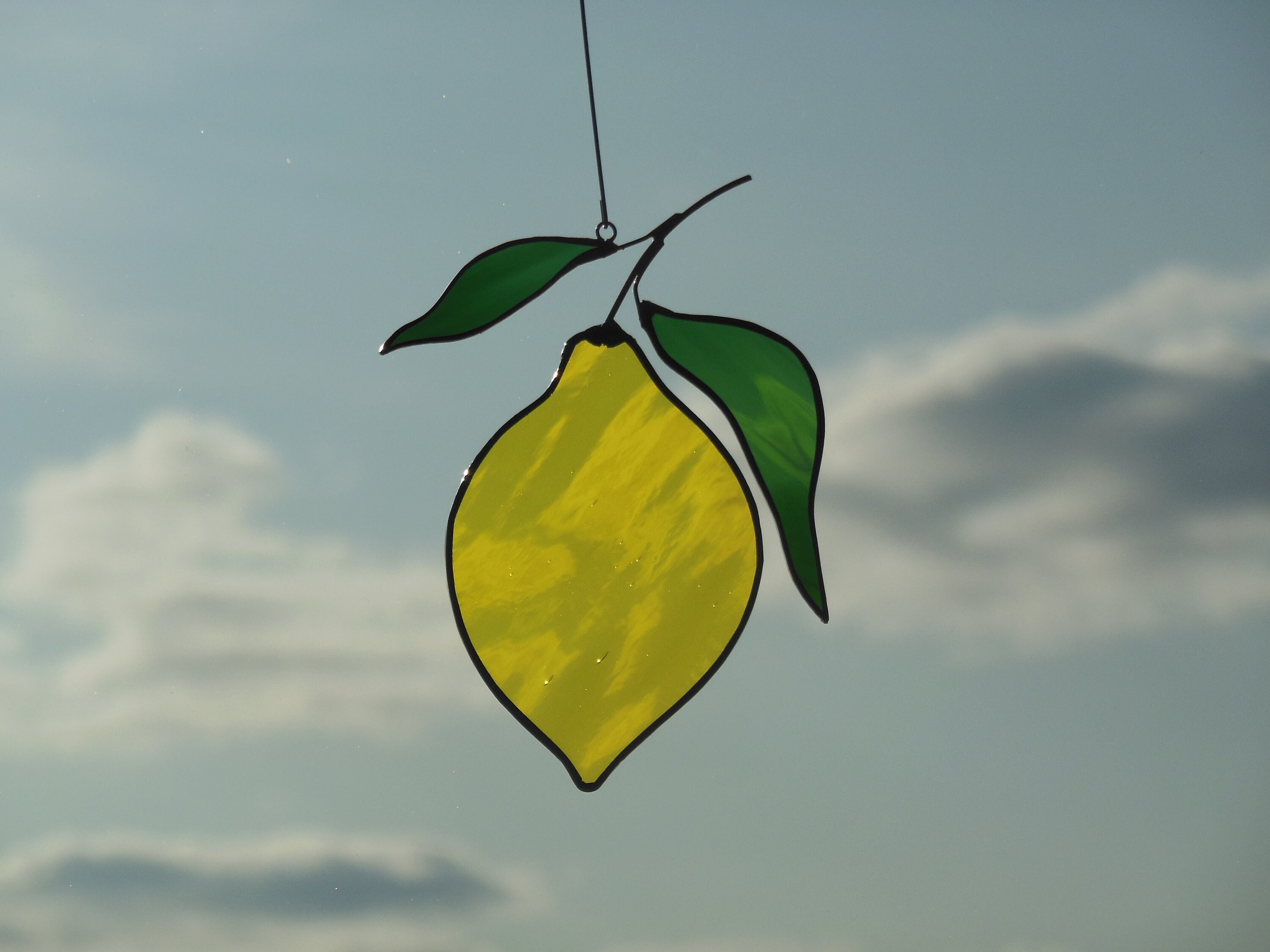 Lemon Stained Glass Window Suspension Suncatcher texture W - Etsy