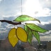 Yellow Lemons on Branch With Green Foliage . Art Stained Glass Window ...
