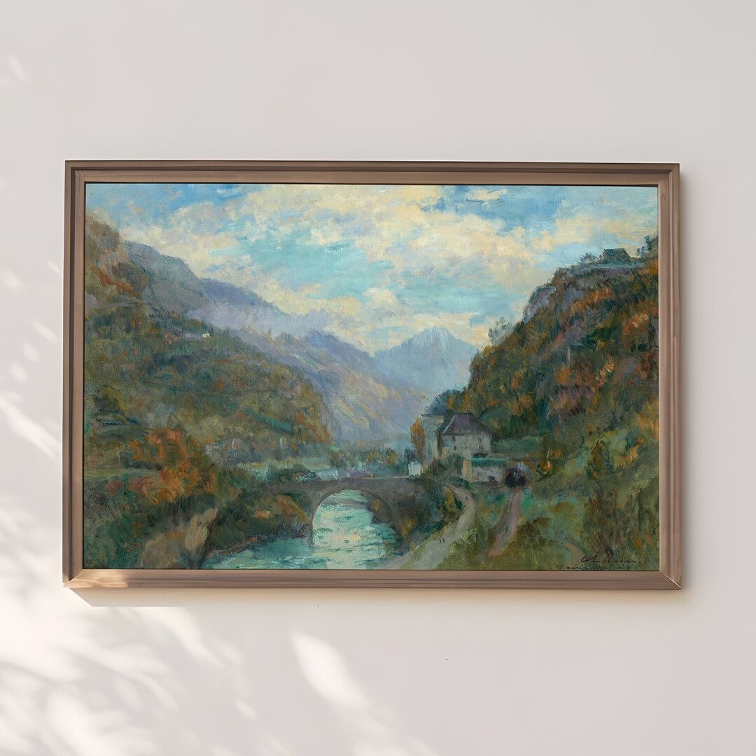 Albert Lebourg - River in Gorge of Mountains, Impressionism, Original ...